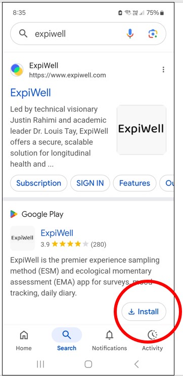 Installing ExpiWell on Android phone or Tablet – ELM Home